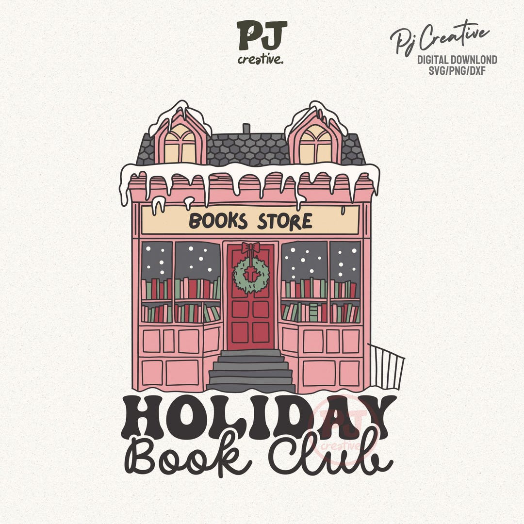Holiday Book Club SVG PNG, Cozy Winter Bookish Design (digital Download ...