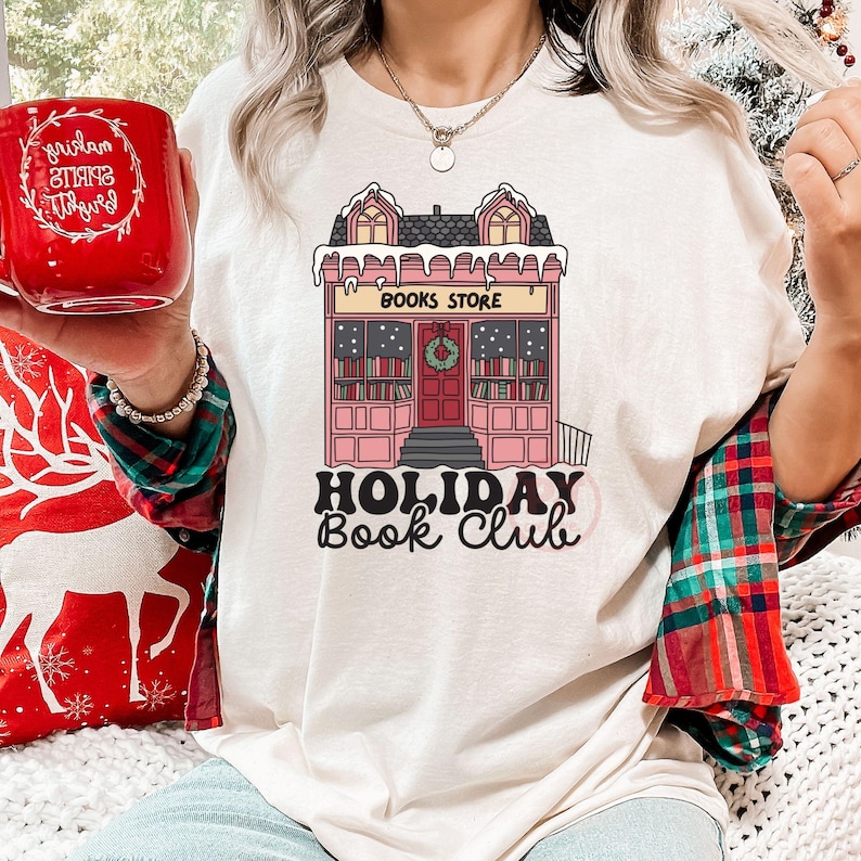 Holiday Book Club SVG Png,christmas Books,christmas Winter Cozy,bookish ...