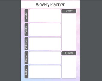 Weekly Planner -- PURPLE HEART - Etsy