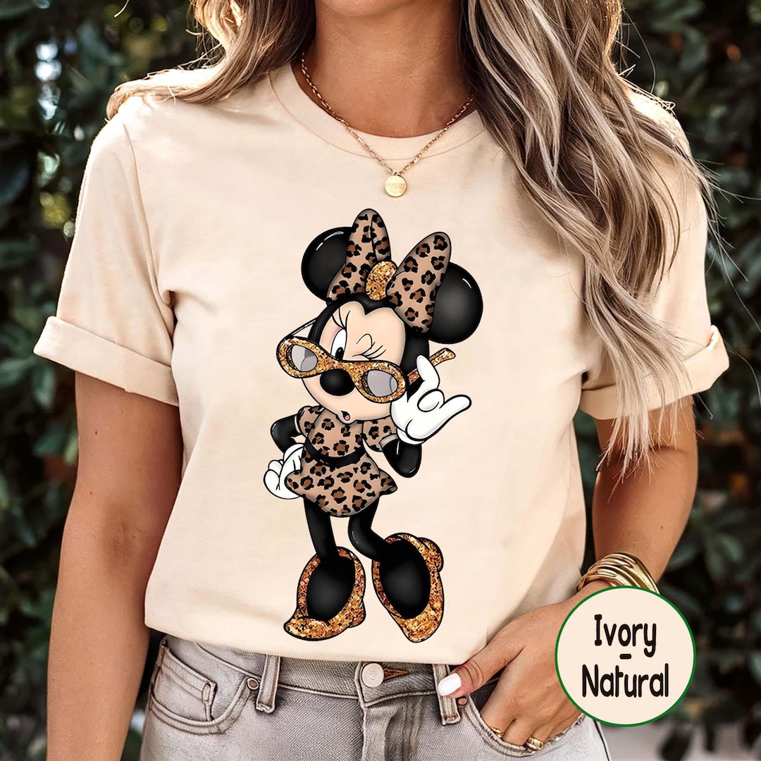 Leopard Print Minnie Mouse Shirt, Cute Disney Minnie Shirt, Leopard ...