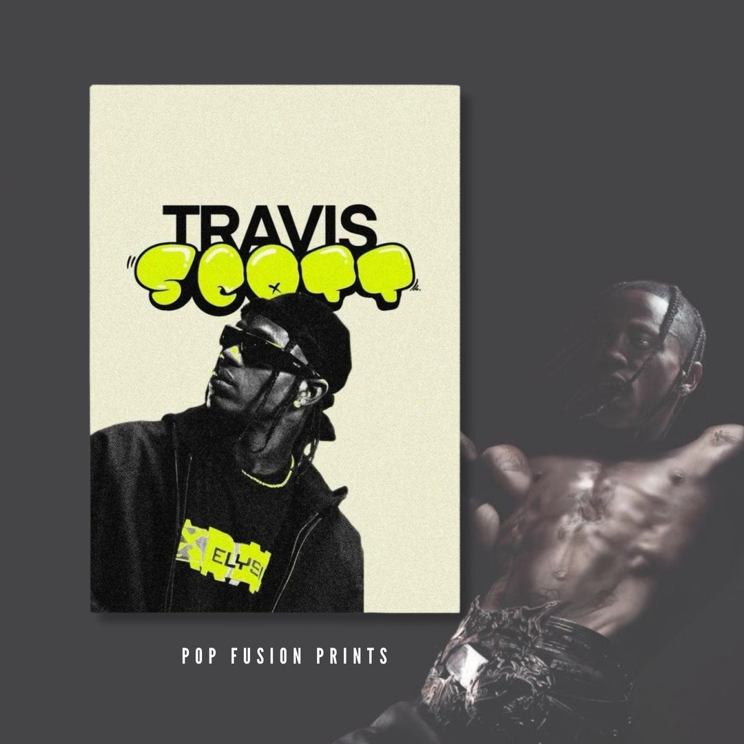 Travis Scott Poster, Travis Scott Wall Print, Music Merch Poster, Rap ...