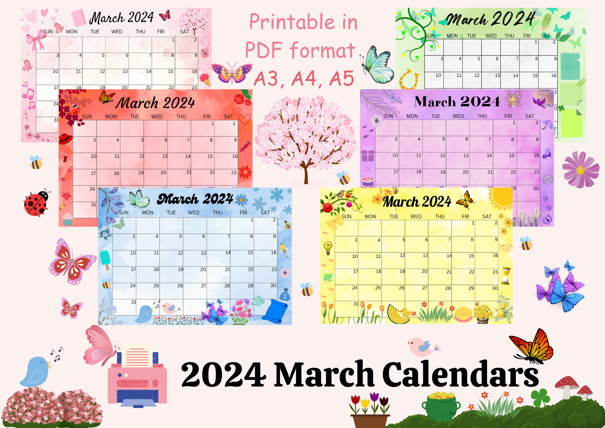 March 2024 Calendars / Printable Planner / Printable Calendars ...