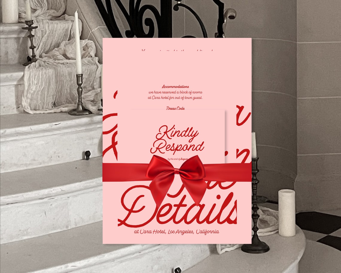 Custom Designed Full Wedding Invitation Suite, Printable Invitation ...