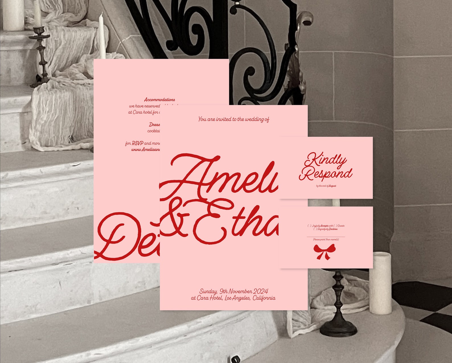 Custom Designed Full Wedding Invitation Suite, Printable Invitation ...