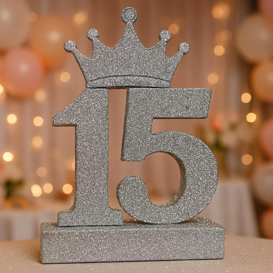 Glitter Quinceañera Table Numbers | Sweet 16 Party Centerpiece - Etsy