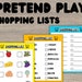 Shopping Lists for Dramatic Play or Lesson Plans; Use With Dry Erase ...