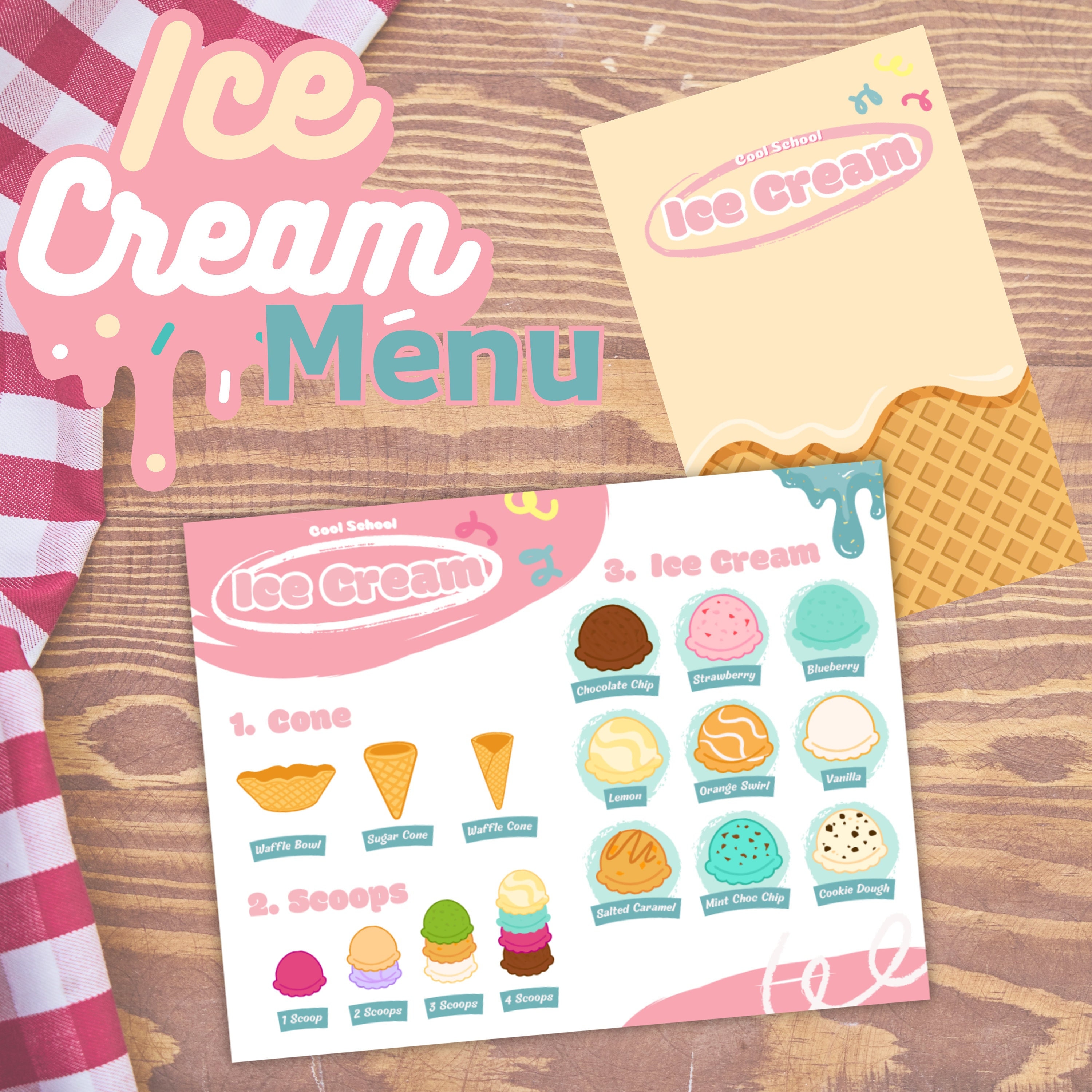 Ice Cream Shop Menu for Dramatic Play Area - PDF Printable File - Etsy