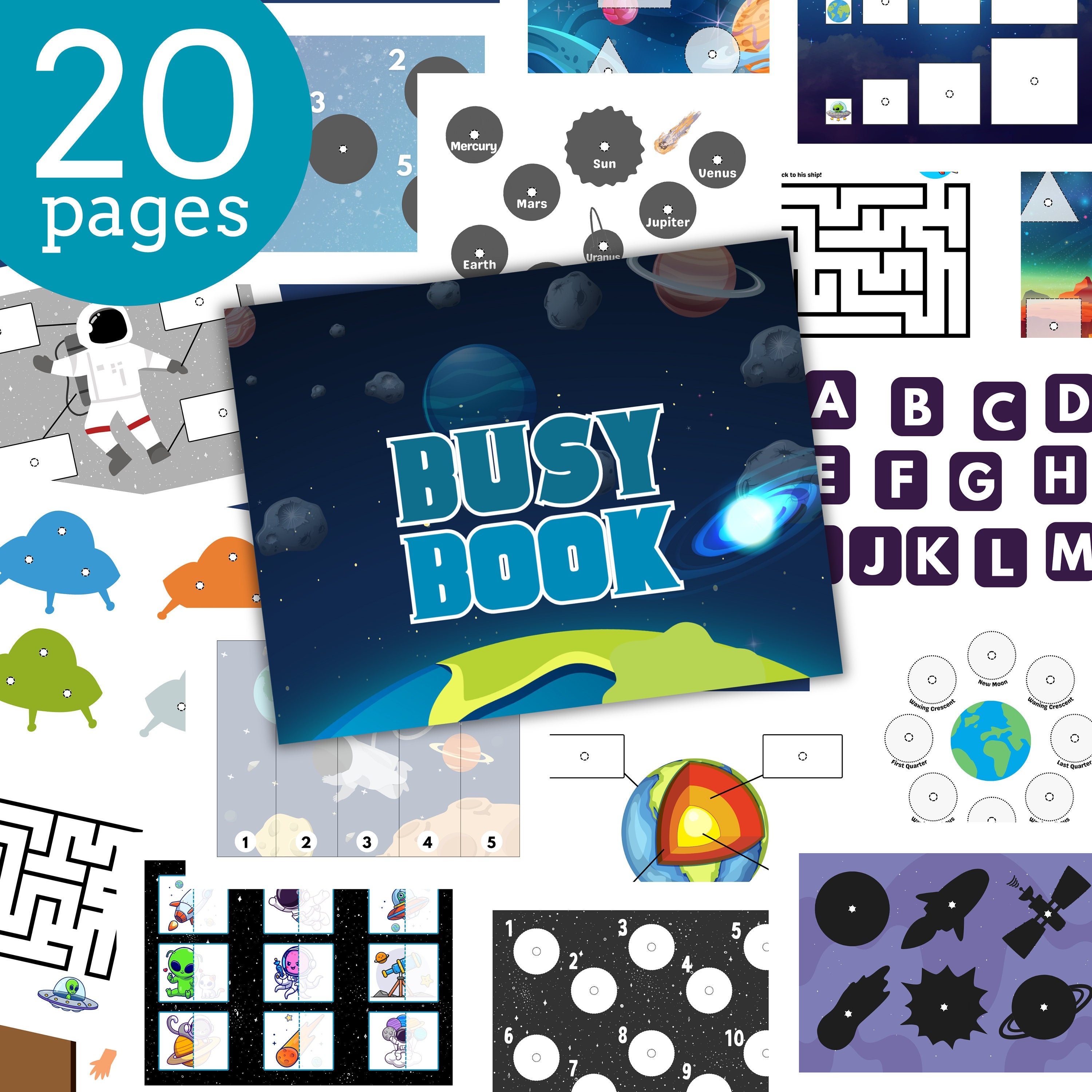Outer Space Busy Book / Quiet Book for Preschool, Kindergarten, Early ...
