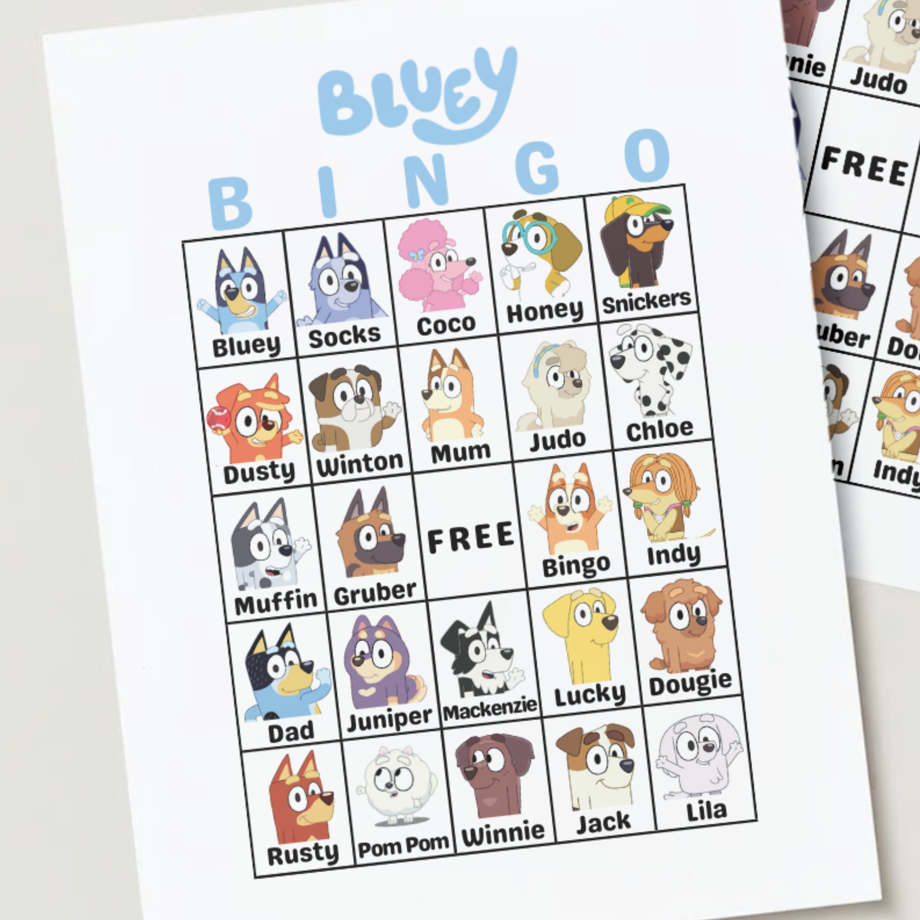 20 Unique Bluey Bingo Cards Preschool, Kindergarten, Elementary ...