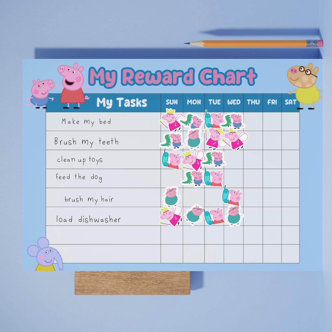 Peppa Reward Chart PDF Printable File - Preschool, Kindergarten ...