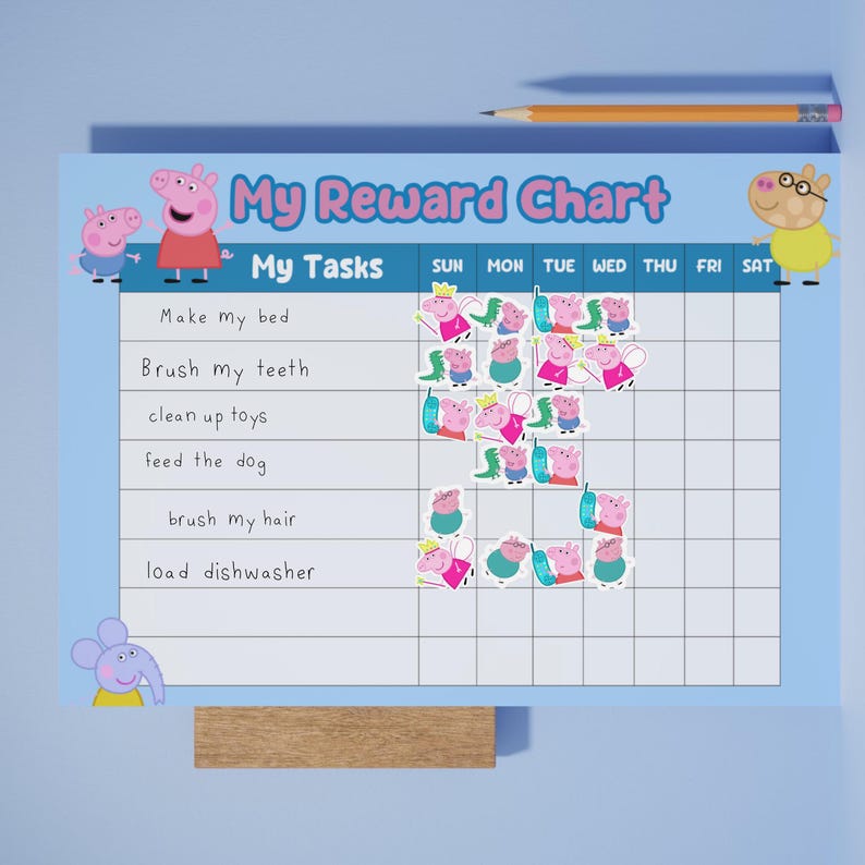 Peppa Reward Chart PDF Printable File - Preschool, Kindergarten ...