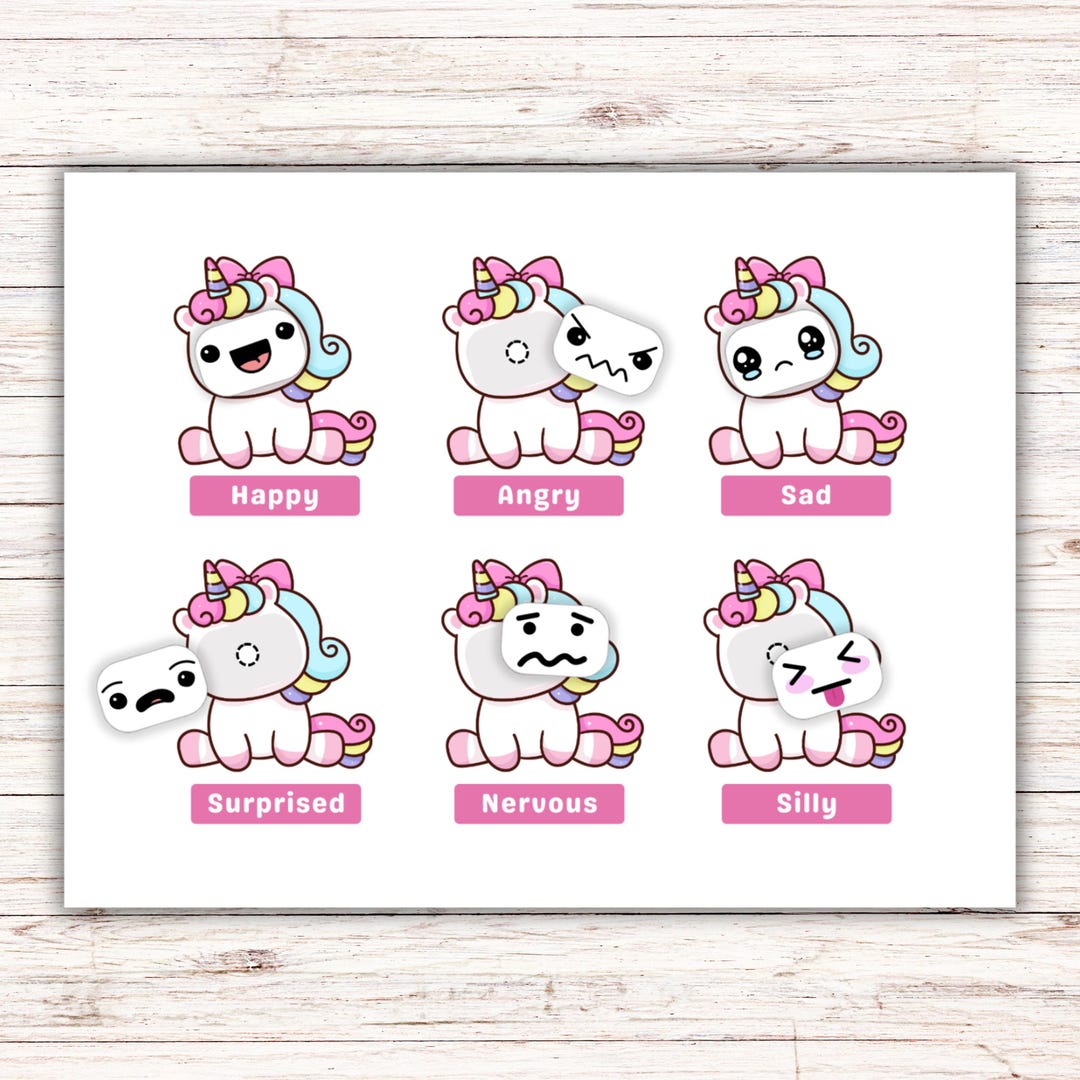 Unicorn Emotions Busy Book Page for Preschool, Kindergarten, Elementary ...