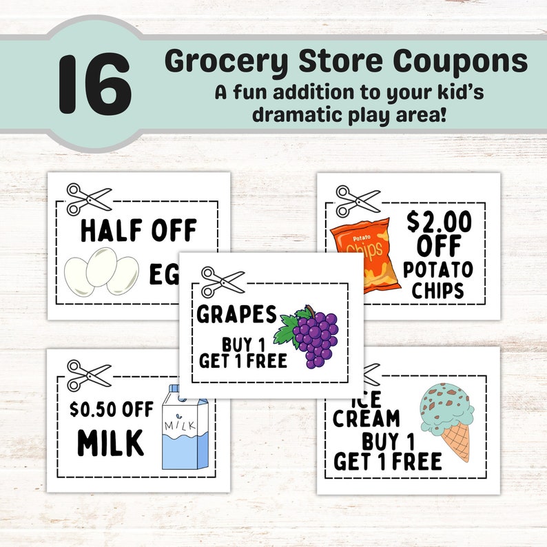Coupon Clippings for Kid's Pretend Play Wallet or Purse - PDF Printable File - Etsy