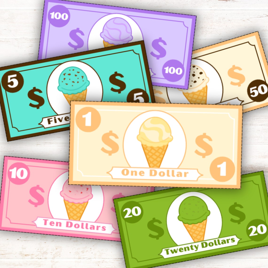 Ice Cream Shop Pretend Money for Pretend Play, Dramatic Play, or Ice ...
