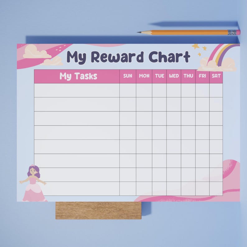 Princess Reward Chart PDF Printable File - Preschool, Kindergarten ...