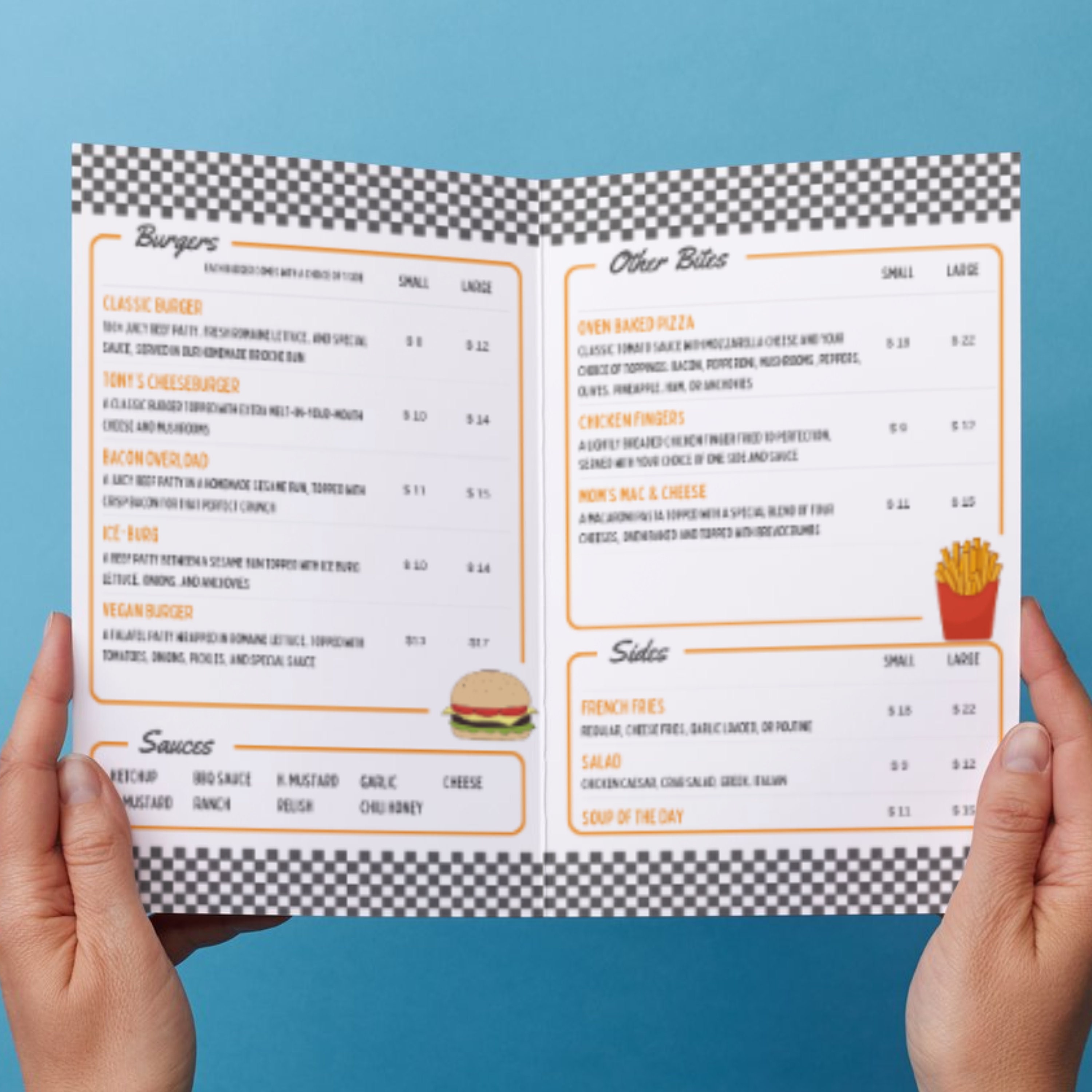 Downtown Burger Joint Menu for Dramatic / Pretend Play Area Preschool ...