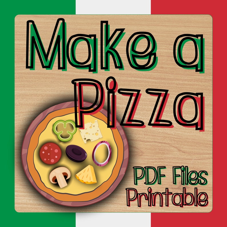 Assemble a Pizza With 7 Toppings for Dramatic Play- PDF Printable File ...