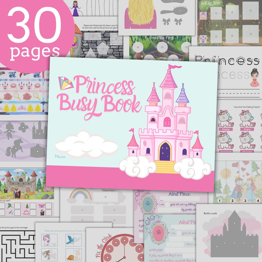 Princess Busy / Quiet Book for Preschool, Kindergarten, Early ...