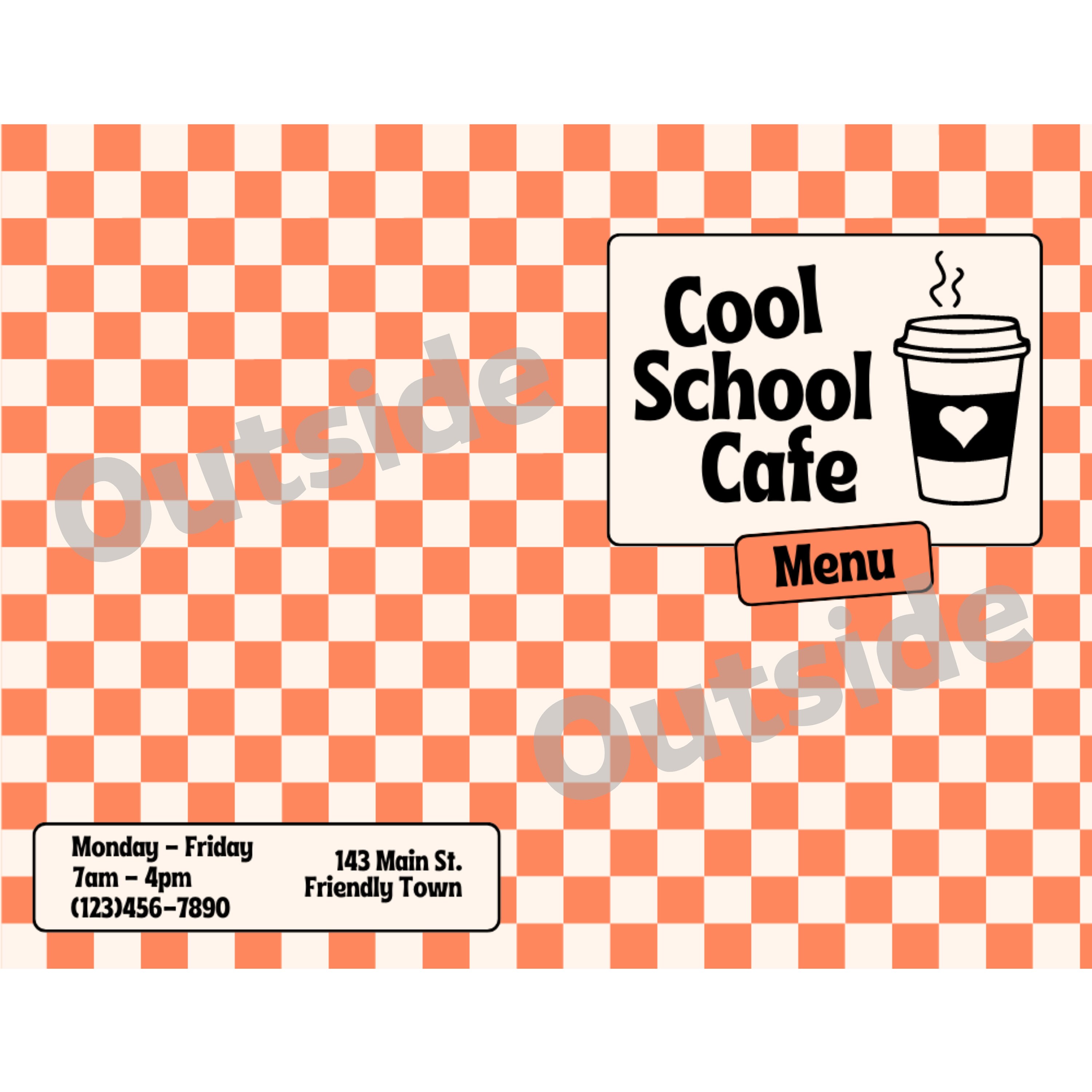 Cool School Cafe Menu for Dramatic Play Area - PDF Printable File - Etsy