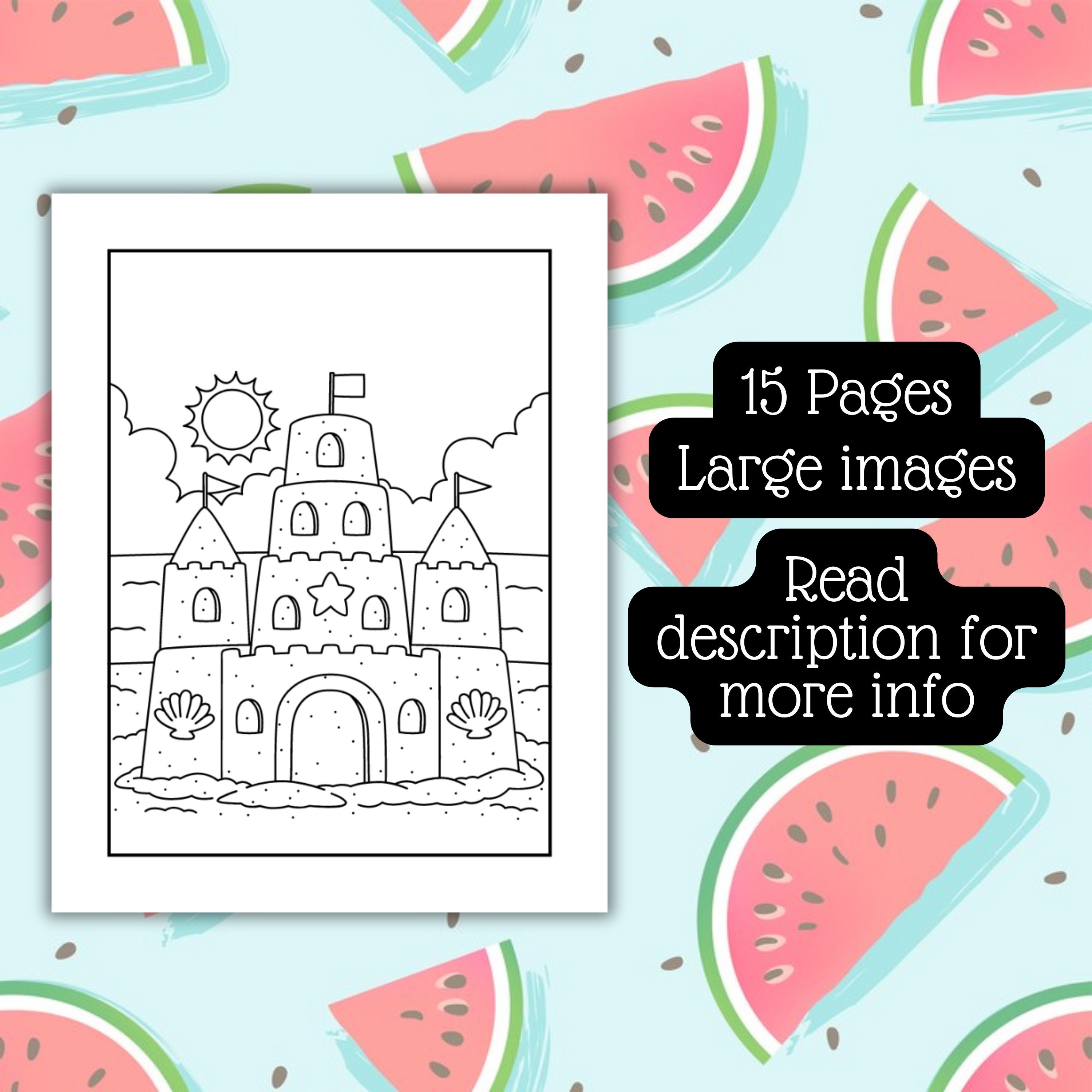 Summer Coloring Pages - PDF Printable File Download - Etsy