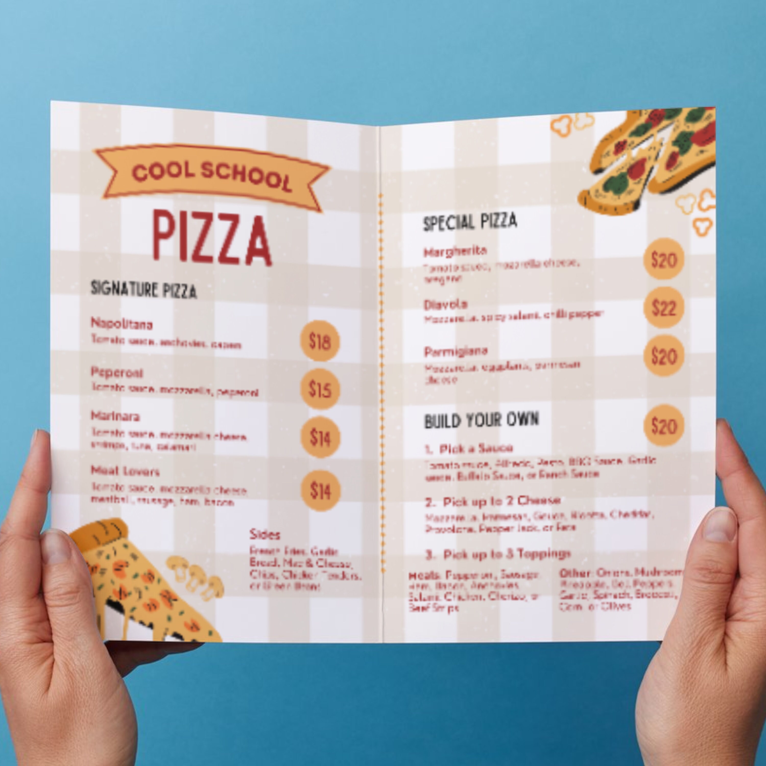 Pizza Shop Menu for Dramatic Play Area - PDF Printable File - Etsy