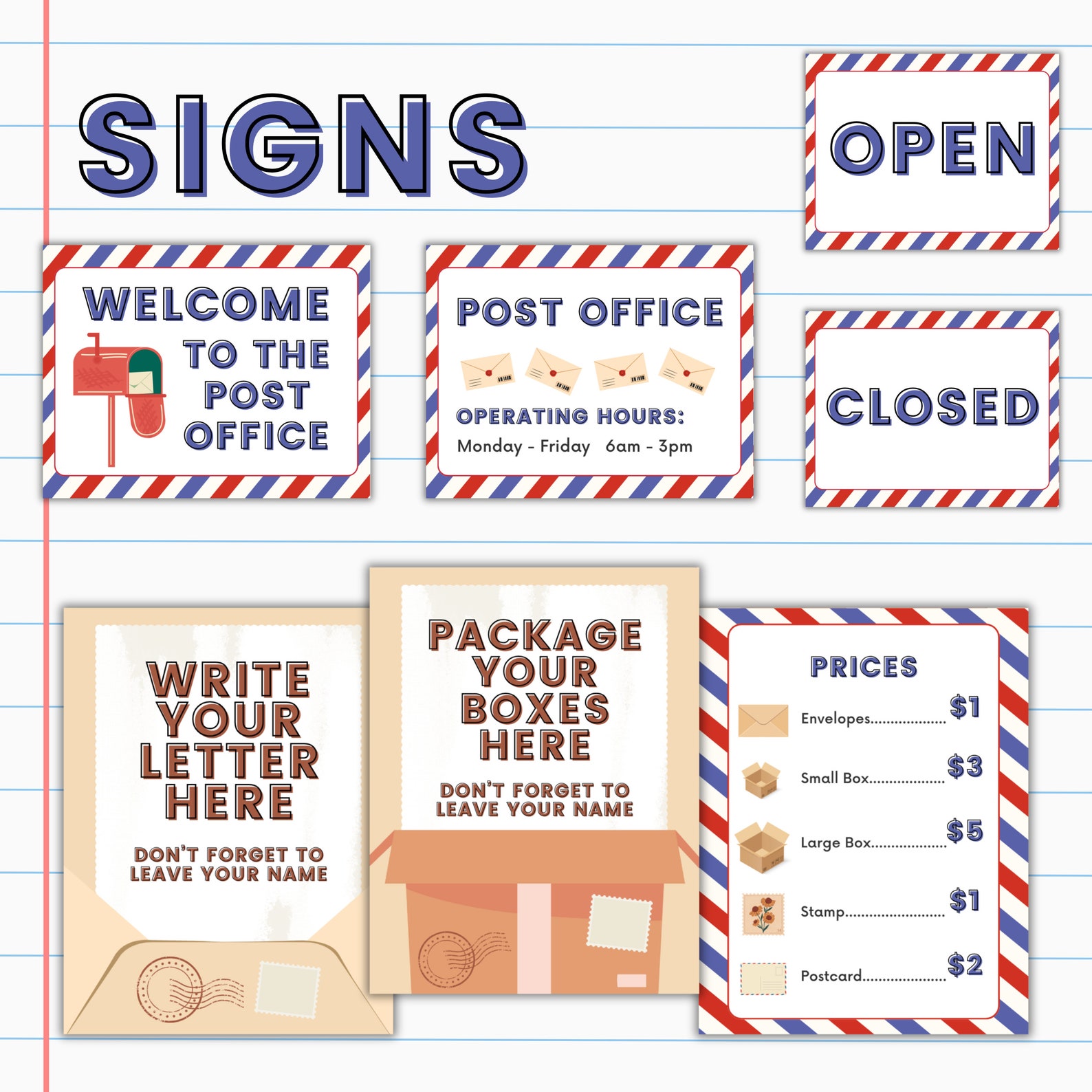 Post Office Dramatic Play Area, Signs, Activities, Decor, and More ...