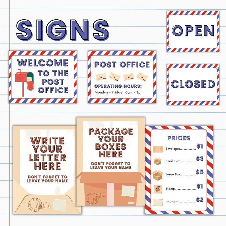 Post Office Dramatic Play Area, Signs, Activities, Decor, and More ...