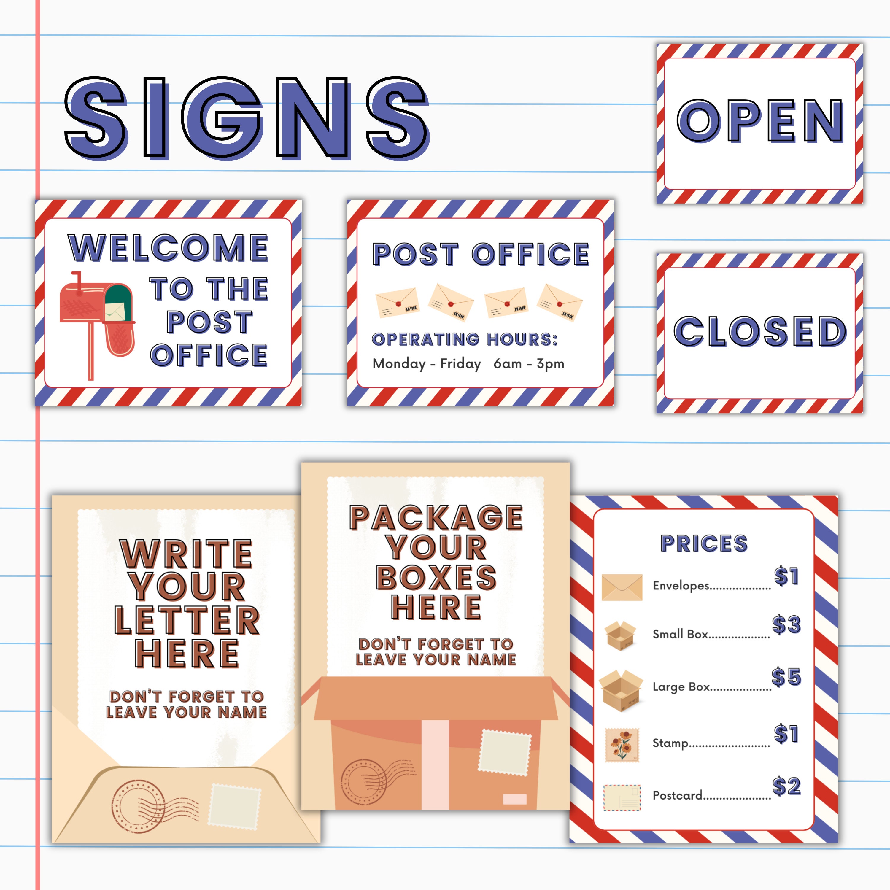 Post Office Dramatic Play Area, Signs, Activities, Decor, and More ...