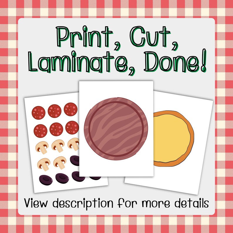 Assemble a Pizza With 7 Toppings for Dramatic Play- PDF Printable File ...