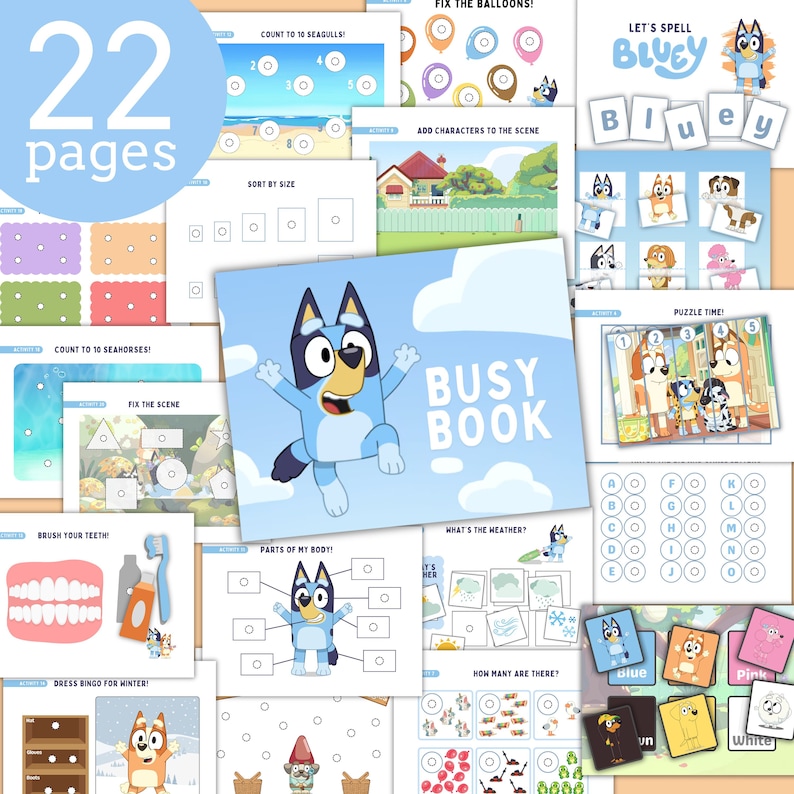 Blue Dog Busy Book & Activities for Preschool, Kinder, or Early ...