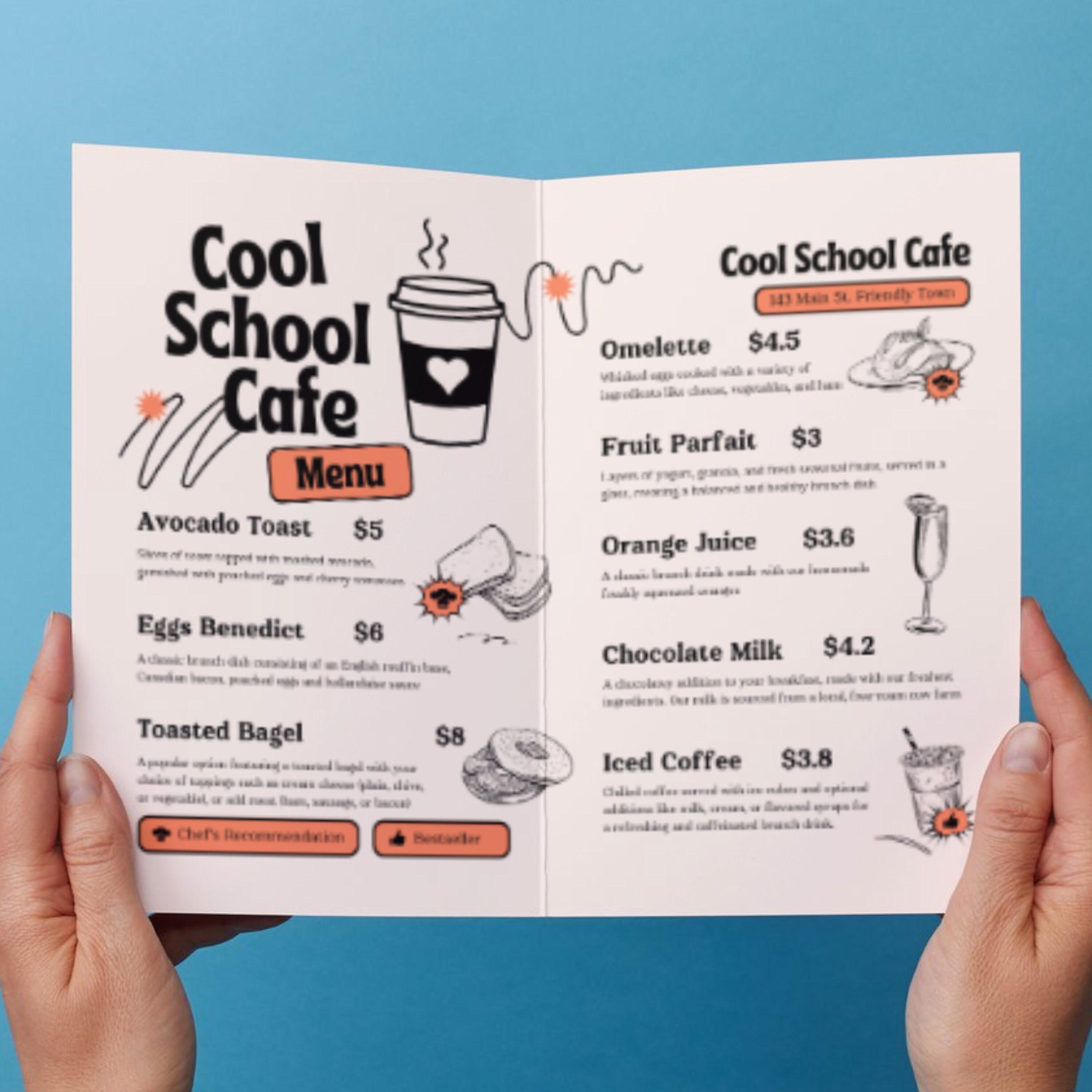 Cool School Cafe Menu for Dramatic Play Area - PDF Printable File - Etsy