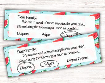 Childcare Diaper, Wipes, and Pull-up Notices for Your Classroom - Note ...