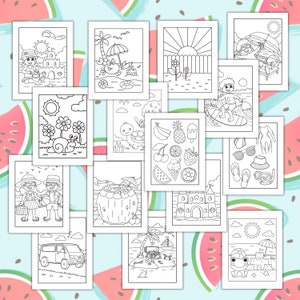 Summer Coloring Pages - PDF Printable File Download - Etsy