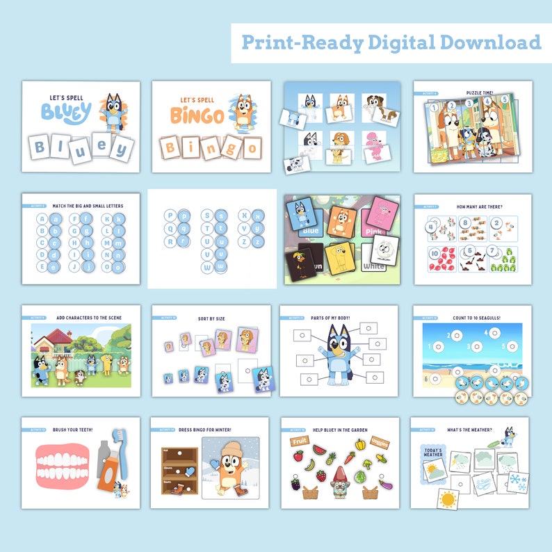 Blue Dog Busy Book & Activities for Preschool, Kinder, or Early ...