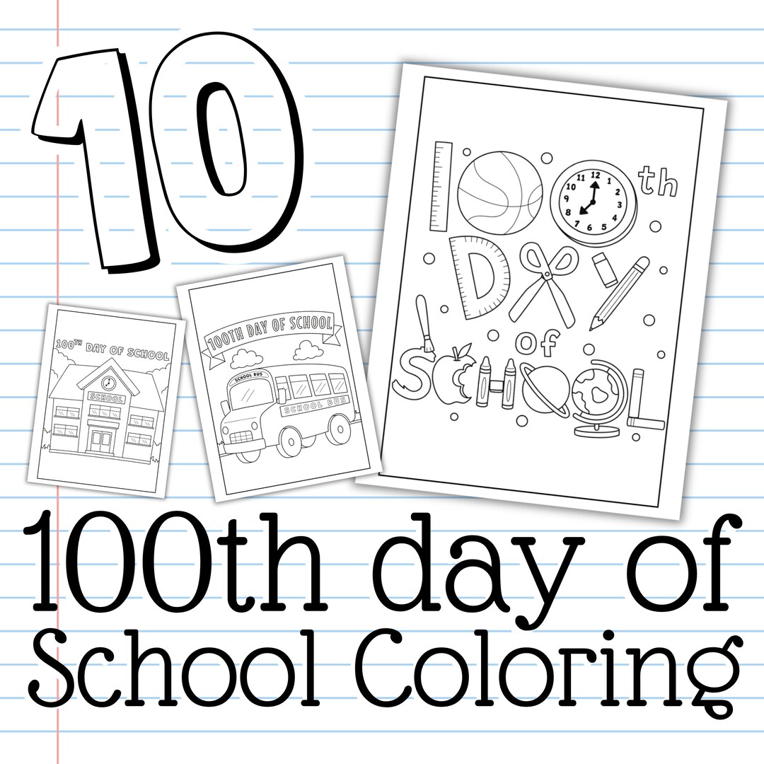 100th Day of School Coloring Pages Preschool, Kinder Activities PDF ...