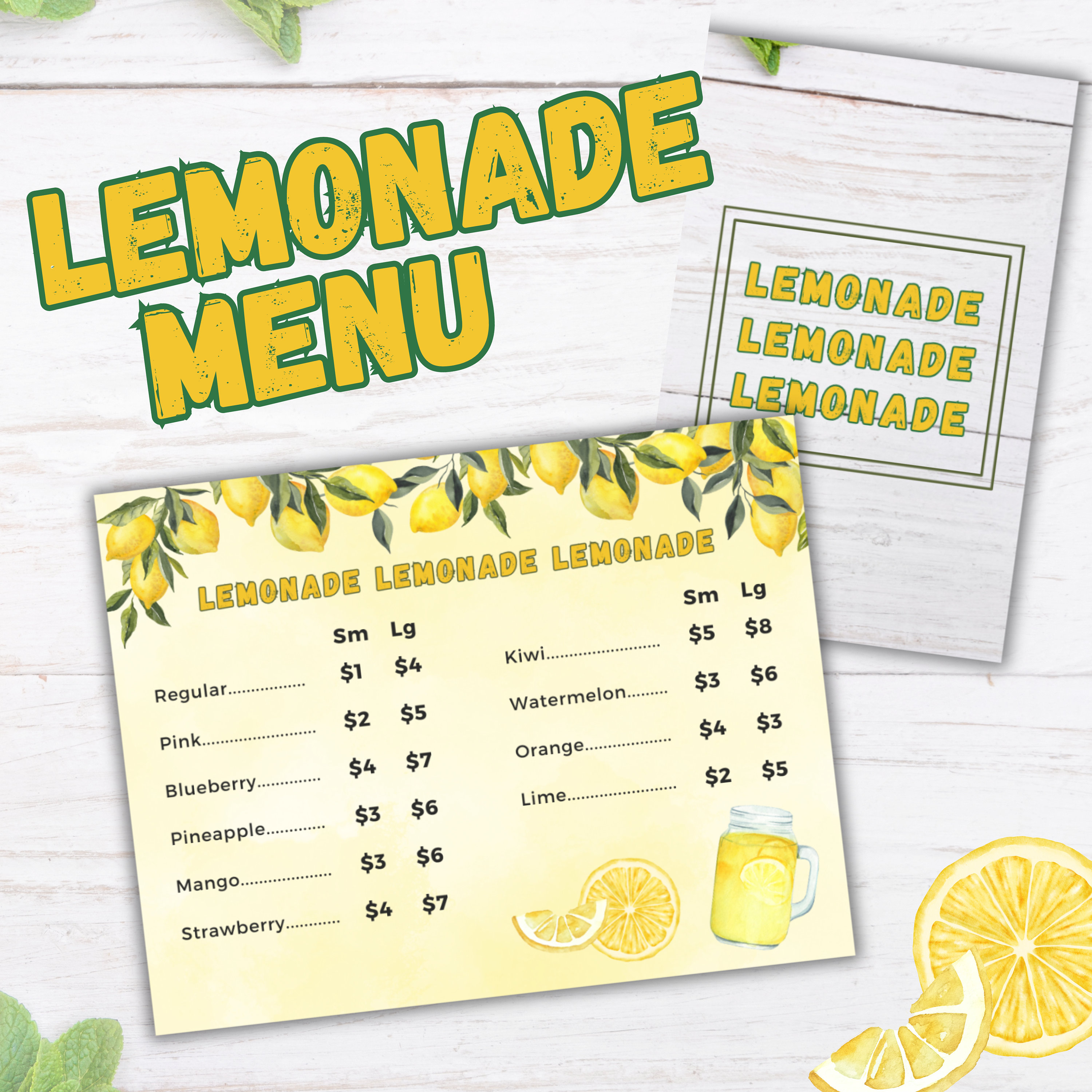 Lemonade Stand Menu for Dramatic / Pretend Play Area for Preschool ...