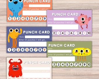 Animal Punch Cards Reward System for Kids PDF Printable File - Etsy