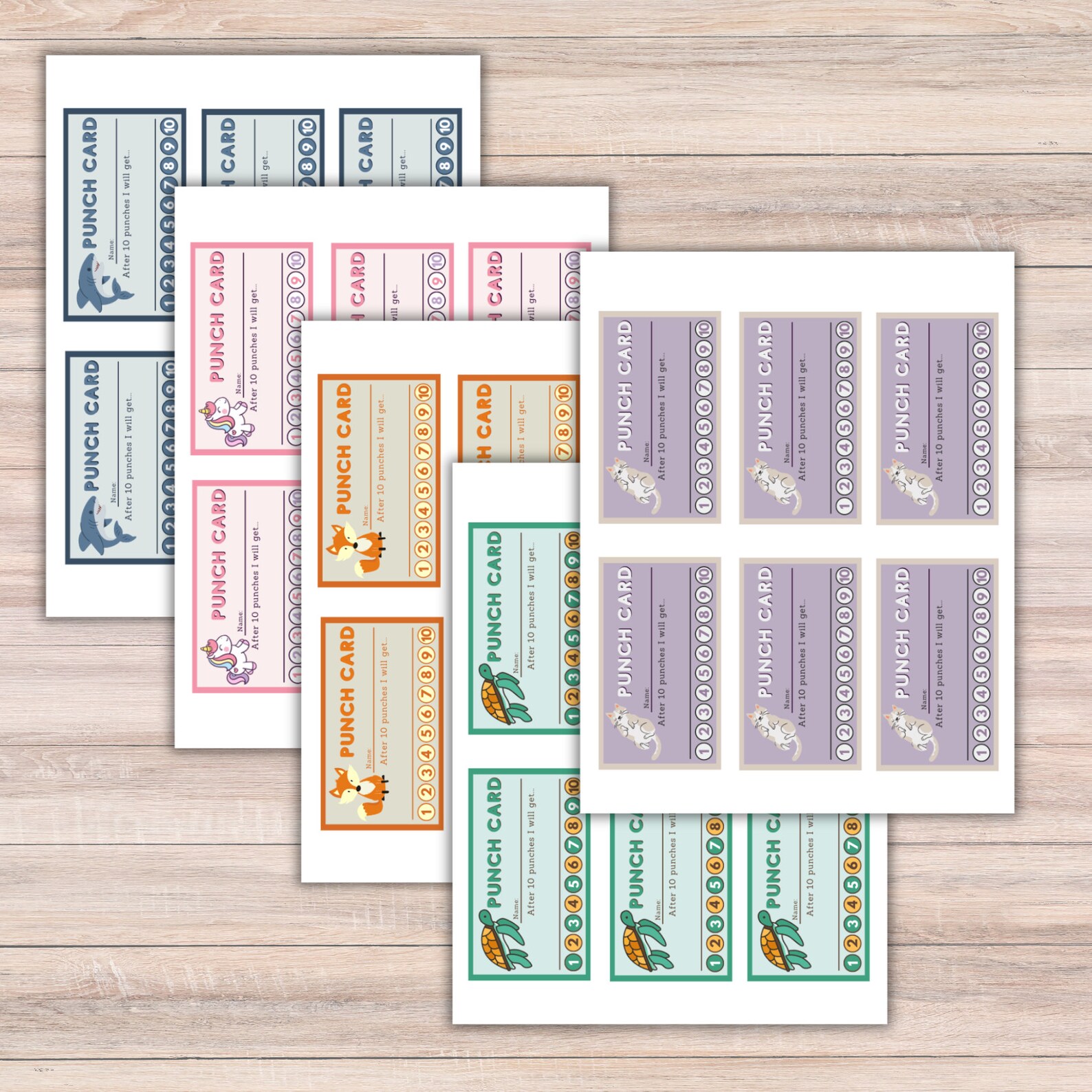 Animal Punch Cards - Reward System for Kids; PDF Printable File - Etsy
