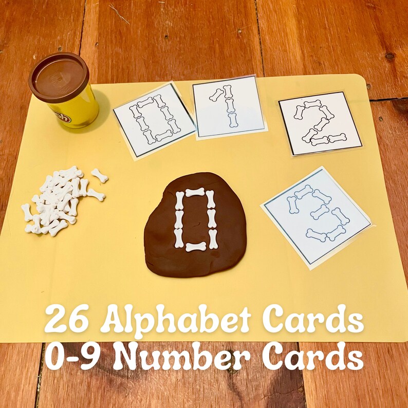 Bone Alphabet & Number Cards - PDF Printable File Instant Download - Etsy