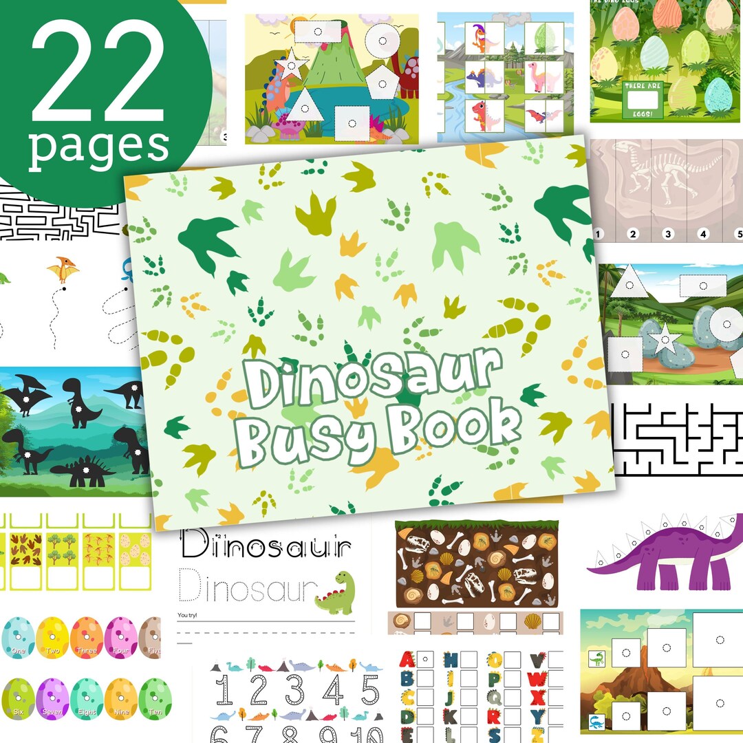 Dinosaur Busy Book - for Preschool, Kindergarten, Early Elementary ...