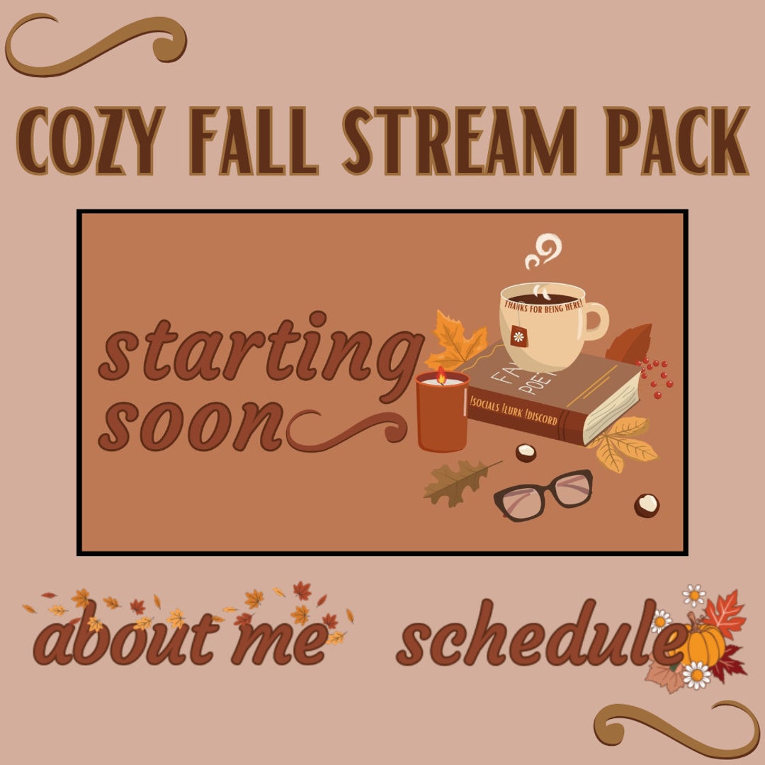 Animated Cozy Fall Stream Package for Twitch, Youtube | Cosy Autumn ...