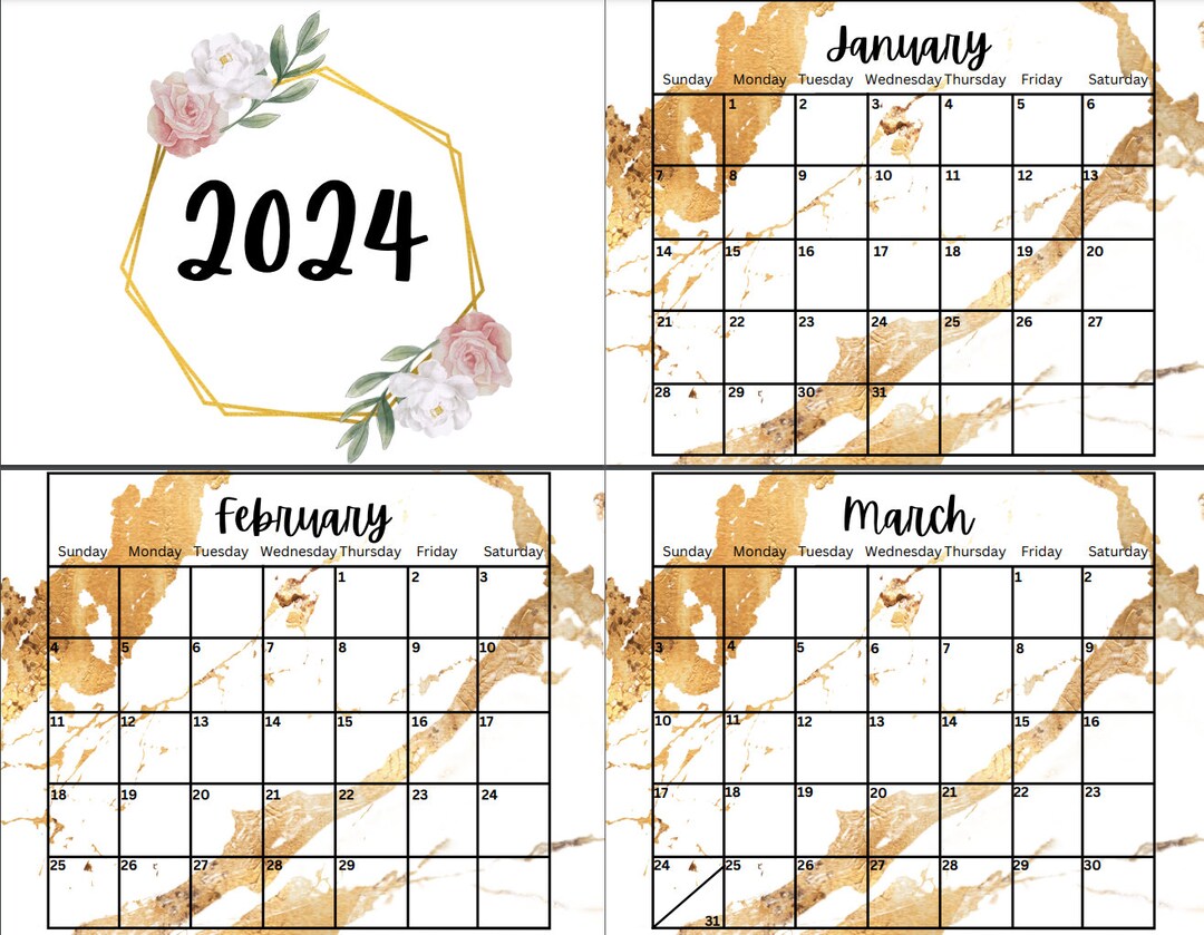 2024 Gold Fleck Calendar - Etsy