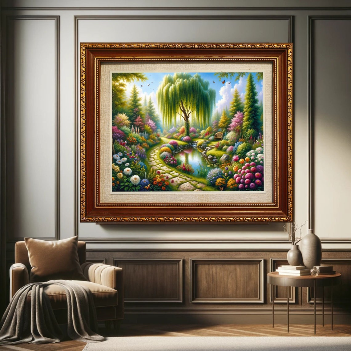 Printable Beautiful Garden Painting, Wall Art Digital Download - Etsy