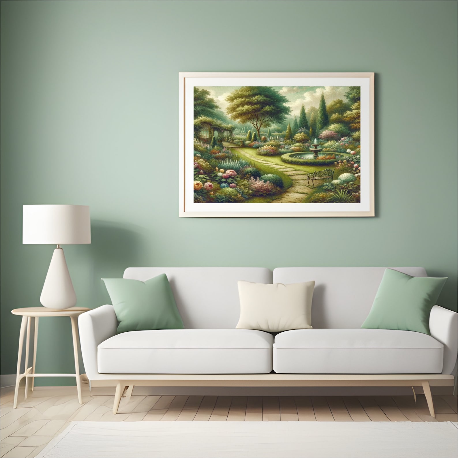 Printable Garden Painting, Vintage Garden Art Print, Garden Wall Art ...