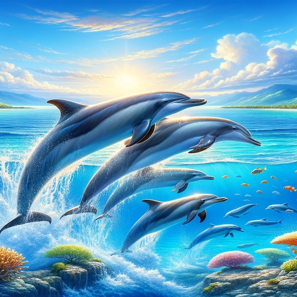 Dolphin Painting - Etsy