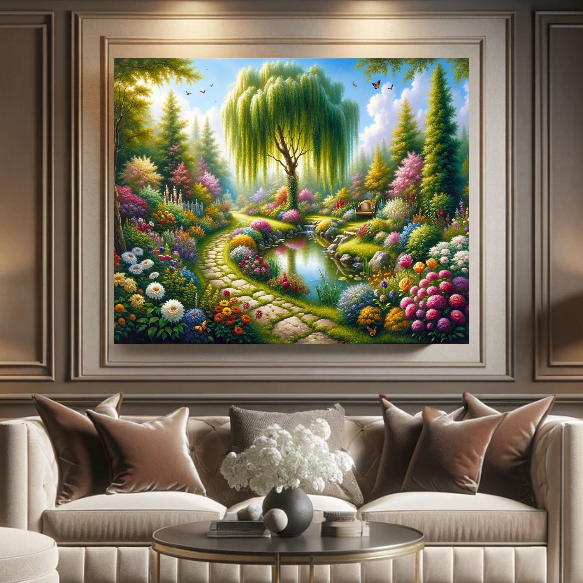 Printable Beautiful Garden Painting, Wall Art Digital Download - Etsy