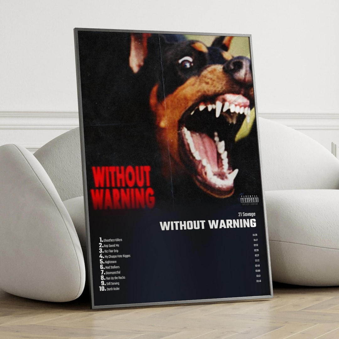 21 Savage Without Warning Album Cover Poster Wall Art, 21 Savage ...