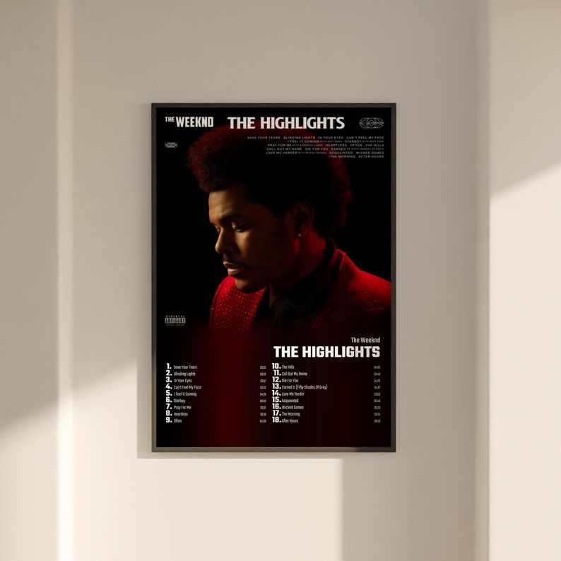 The Weeknd the Highlights Album Cover Poster Wall Art, the Weeknd, the ...