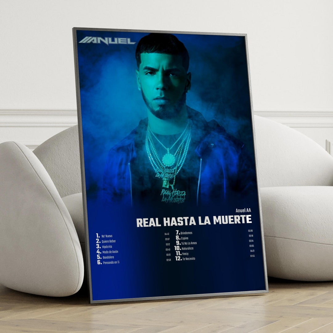Anuel Aa Real Hasta La Muerte Album Cover Poster Wall Art, Anuel AA ...