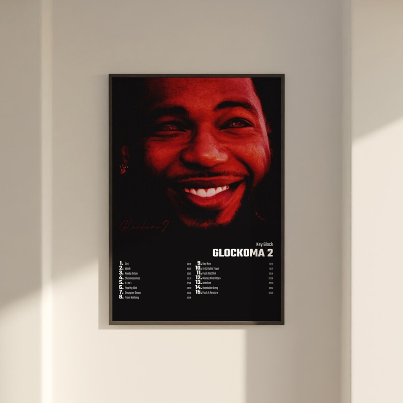 Key Glock Glockoma 2 Album Cover Poster Wall Art, Key Glock, Glockoma 2 ...